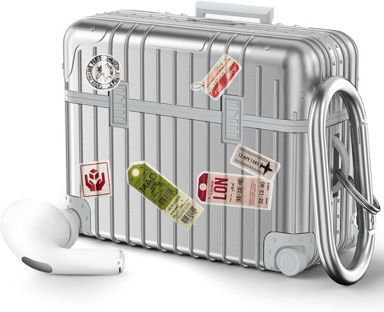 Casemania Koffer Hoesje Geschikt voor Apple AirPods Pro & Pro 2 - Zilver -... | bol