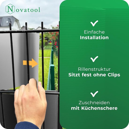 Novatool Premium PP 50m rollen privacy strips voor dubbelstaafmat ...