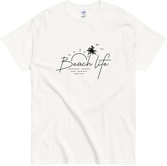 Beach Life T Shirt Dames en Heren - Minimalistisch Design Strand Leven ...