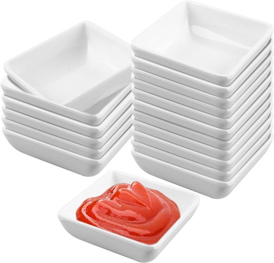 Vierkante Dipschaaltjes Set - 18 stuks Ø 72 cm - Stapelbaar - Voor ...