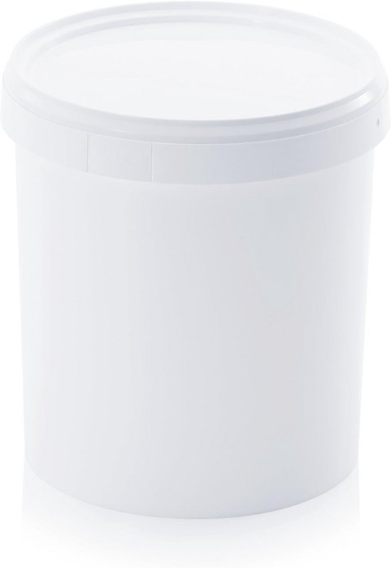 Voedselveilige 20 Liter Kunststof Emmer met Deksel - Wit Hobbok | bol