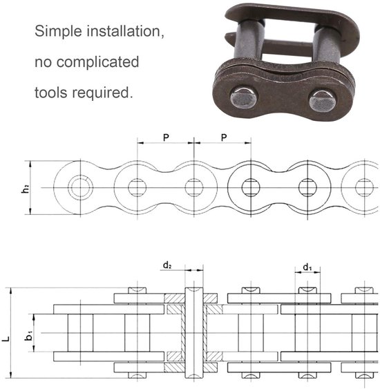 10 stuks Roller Chain Verbindingsschakels 25 H Chain Master Link - Hoge ...