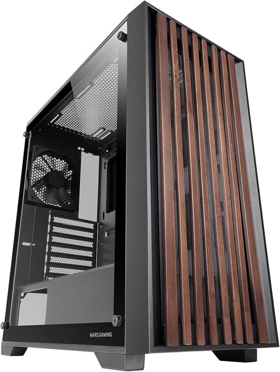 ATX PC Behuizing met Houten Frontpaneel en Glas Zijpaneel - Dubbele ...