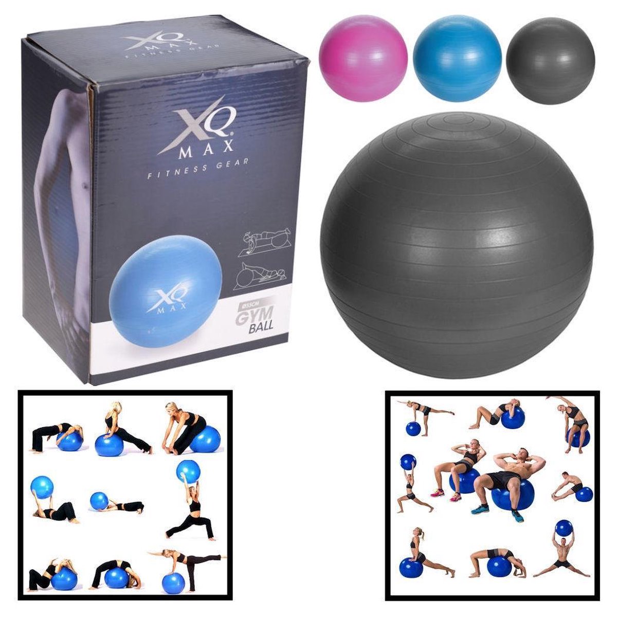 Fitnessbal 55 Cm met pompje - Yoga / Gymnastiekbal 55 Cm - Yoga bal ...