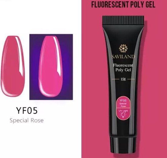 Polygel - Color Fluorescent Special Rose - Polygel nagels - 15 gram ...