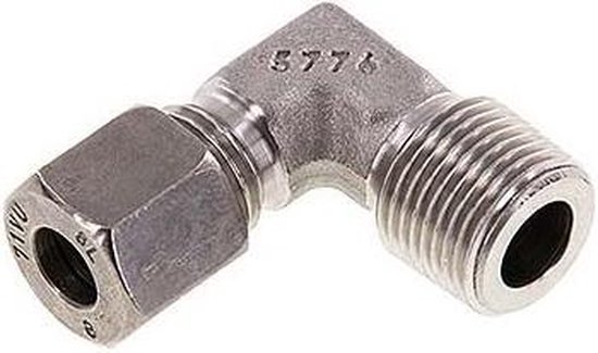 G 3/4'' Buitendraad x 22L RVS L-Fitting 90graden 160 Bar DIN 2353 - FL2E-MC-ST-034G-22-L | bol