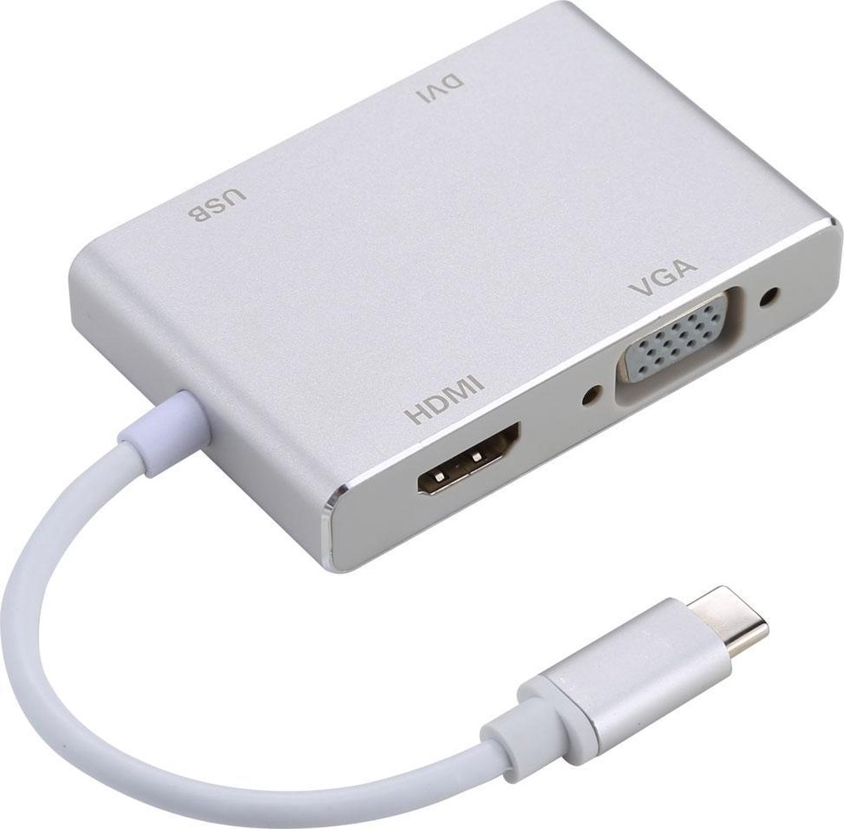 4 EN 1 USB-C (Type-C) vers HDMI + VGA + DVI + USB 3.0 Hub adaptateur ...