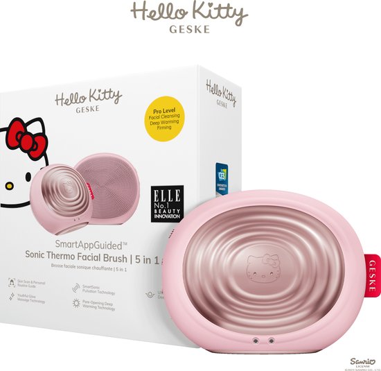 GESKE x Hello Kitty | SmartAppGuided™ Sonic Thermo Facial Brush | 5 in 1 |... | bol