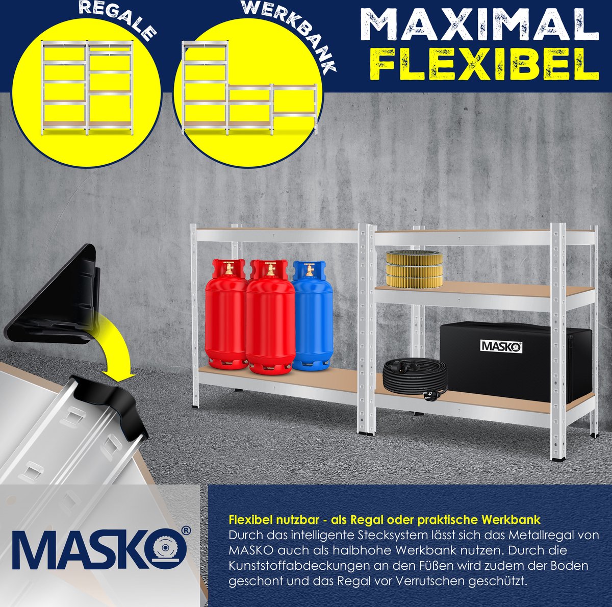 MASKO® Opbergrek / Stellingkasten / Magazijnstelling set van 2 ...
