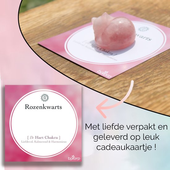 Bixorp Gems Rozenkwarts Katje Beeldje - Edelsteen Dier | bol