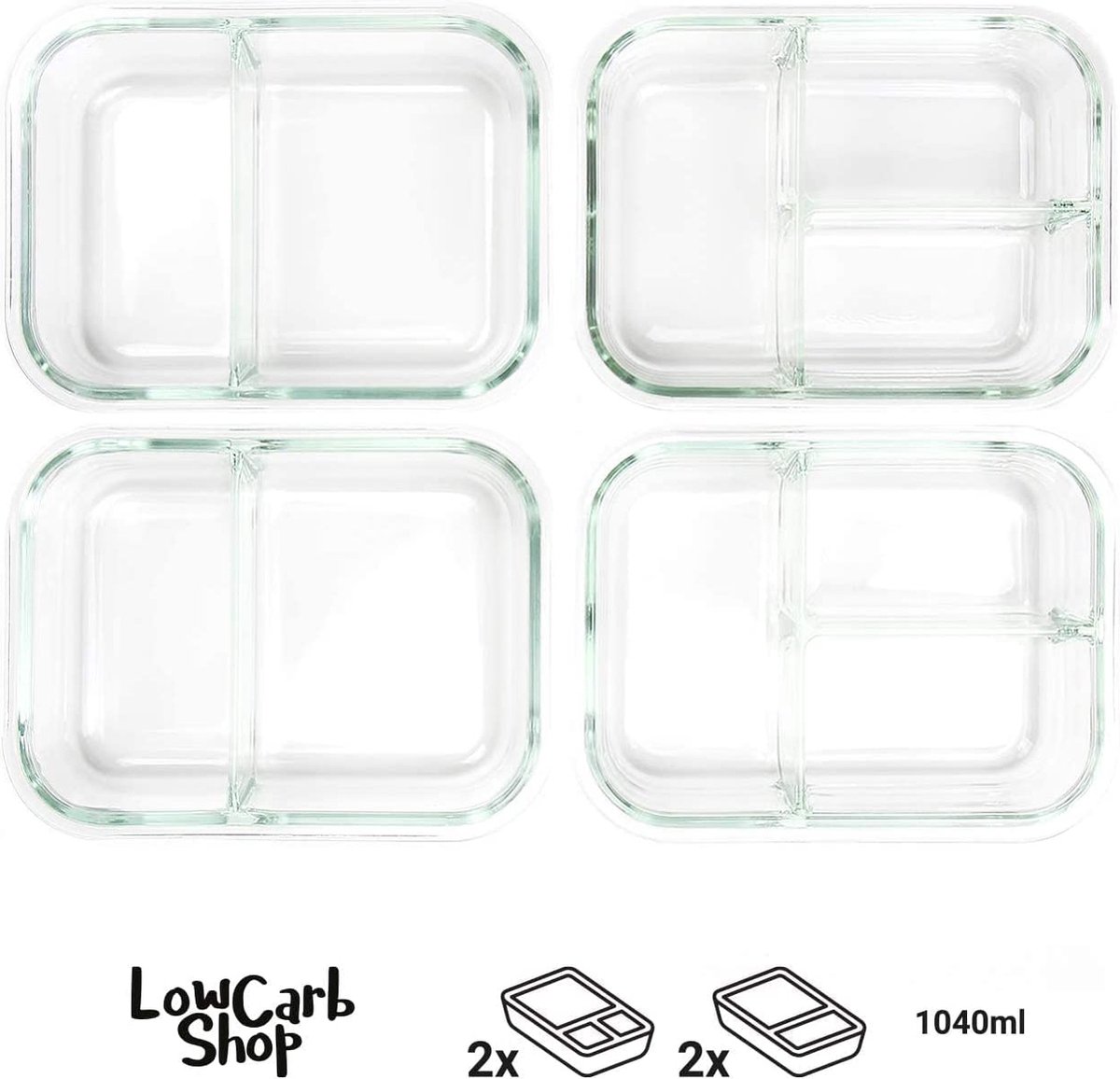 Récipients de stockage en verre Prep de repas avec chambres étanches ...