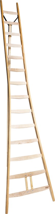 Driepootladder - 14 treden/sporten - Stahoogte 363 cm - Houten ladder | bol