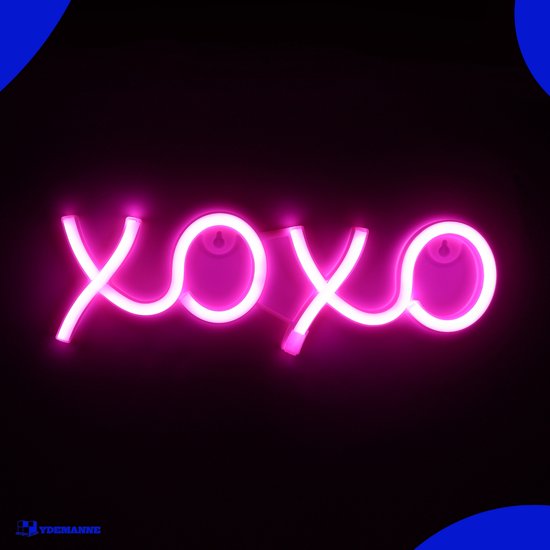 Neon Lamp - XOXO Roze - Incl. 3 Batterijen - Neon Verlichting - Neon ...