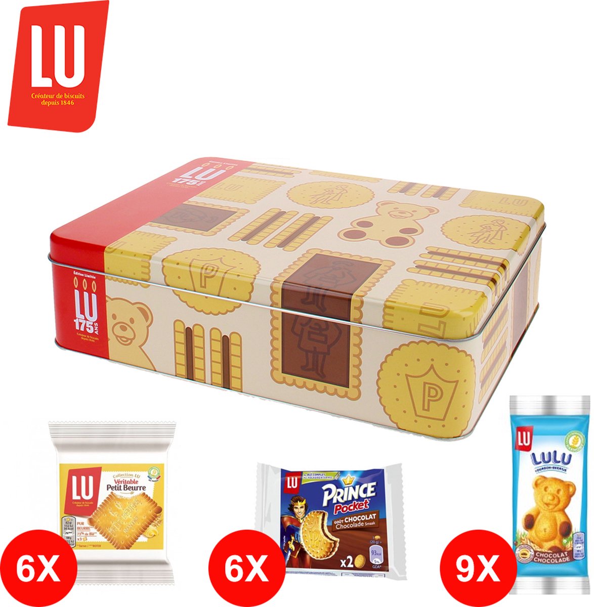 LU Koekjes Tin Box - Mix van Prince Pocket, Véritable Petit Beurre en ...