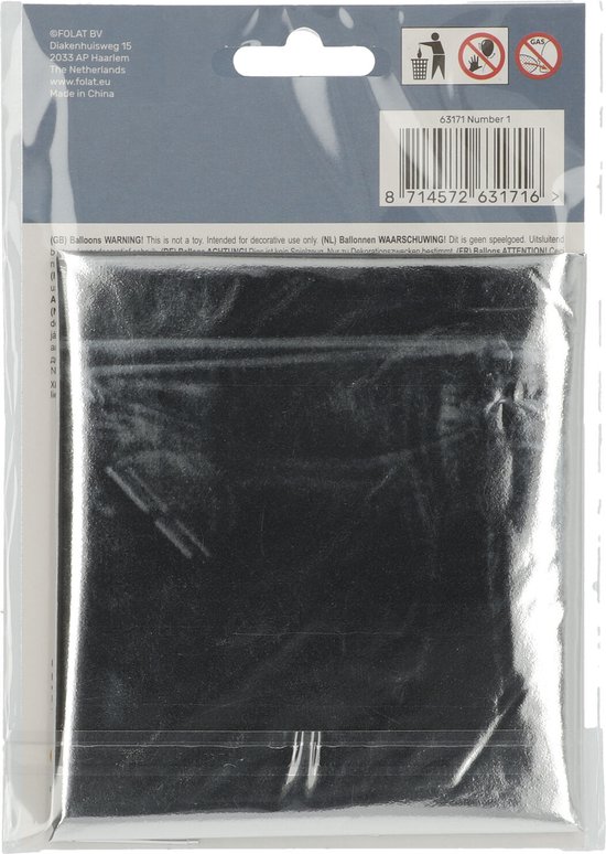 Folieballon Cijfer 13 Zilver - 86 cm | bol
