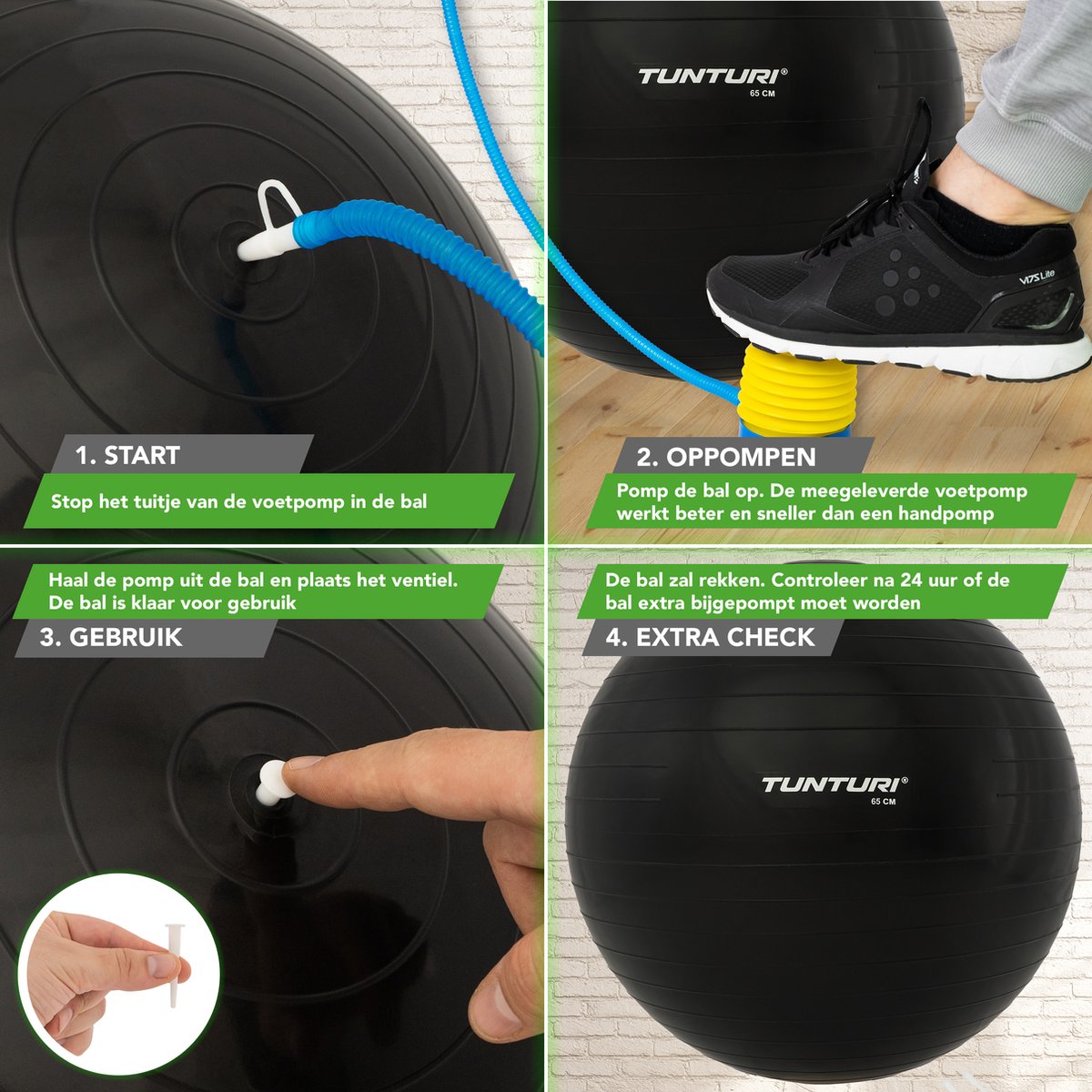 Tunturi Fitness bal - Yoga bal inclusief pomp - Pilates bal ...