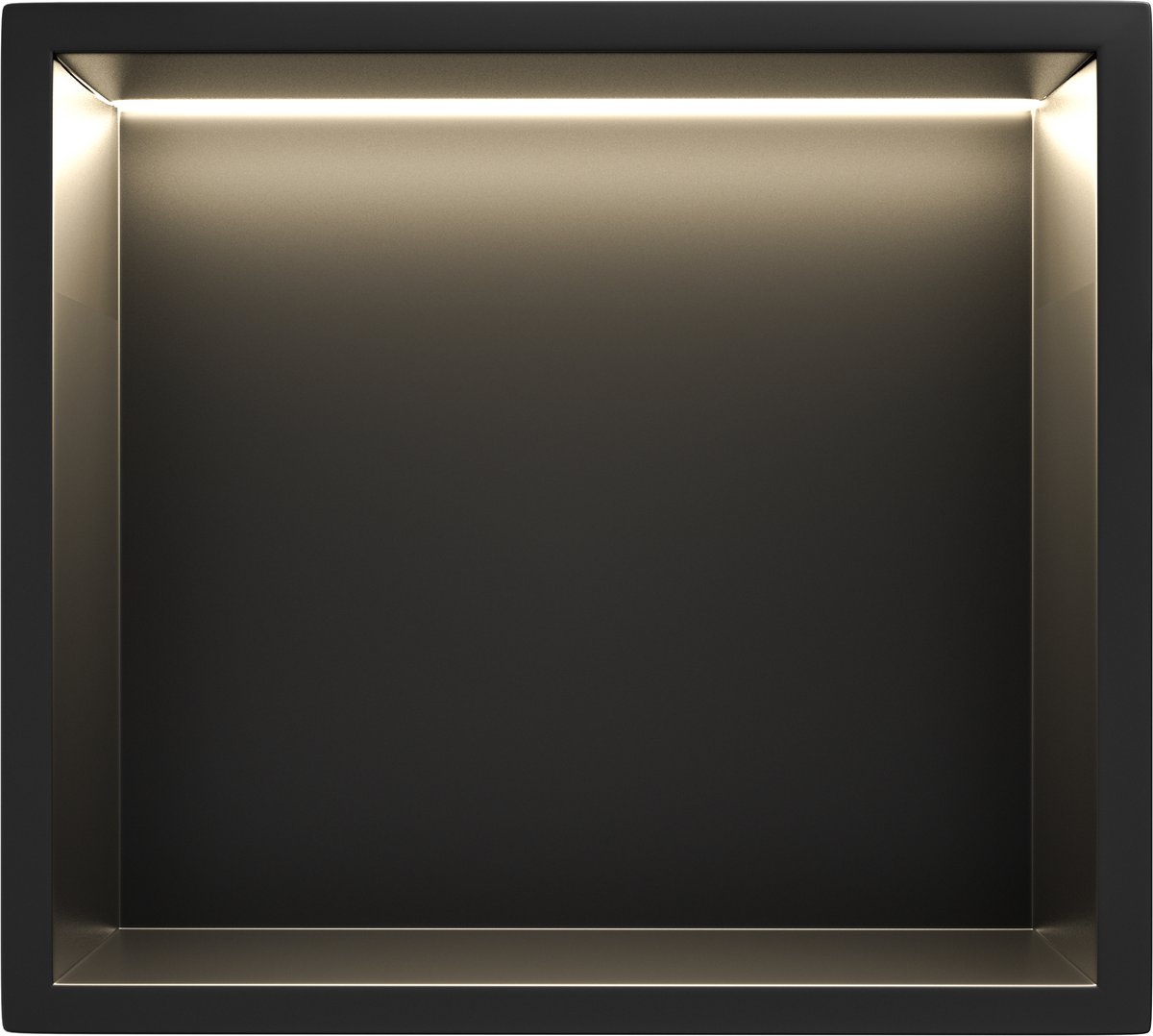 Mat Zwart RVS Inbouwnis 30x30x7cm met LED verlichting - Inbouwnis ...