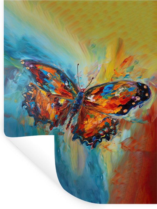 Muurstickers - Sticker Folie - Vlinder - Kleuren - Kunst - Schilderij ...