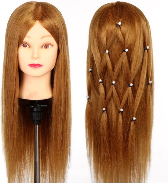 Mannequin Hoofd - Paspop Hoofd Met Echt Haar - Pashoofd Met Tafelklem ...