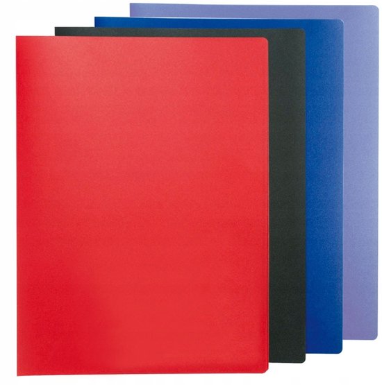 Q-connect Kaart met 10 Insteekhoezen, A4, Blauw, 380 Micron | bol