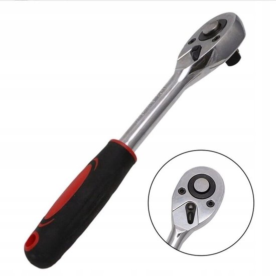 Ratelsleutel 1/4" - Duurzaam & Ergonomisch - Blauw | bol
