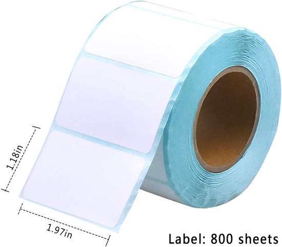 4 Rolls Zelfklevende Labels - 3200 Stuks - 50x30 mm - Mat Wit ...