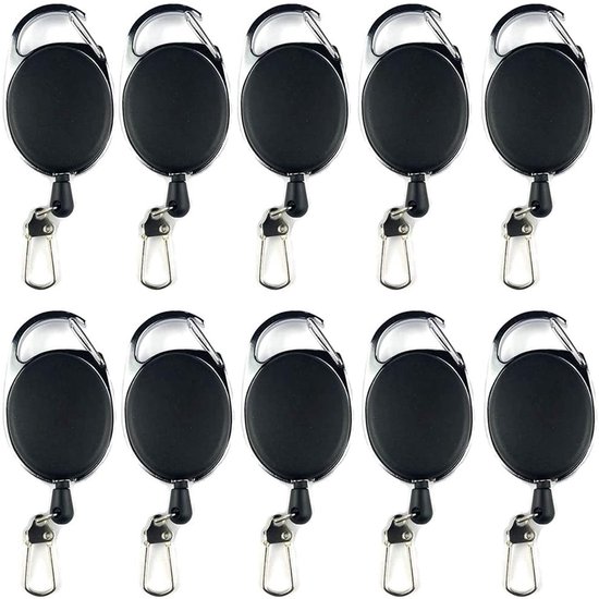 Pack of 10 Yo-Yo ID Card with Belt Clip Key Strap Extendable Key Chain ...