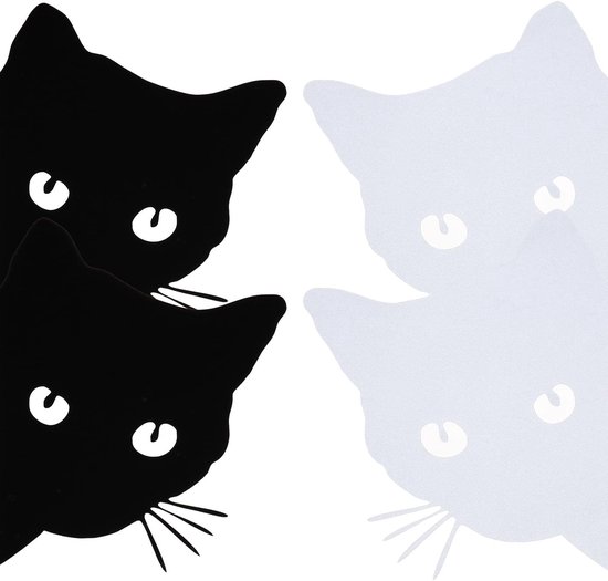 4Pcs Peeking Kat Auto Sticker Kat Auto Decal Cartoon Kat Auto Sticker ...