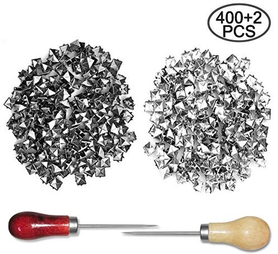 400 stuks leren klinknagels, studs voor leer, 10 mm studs voor ...