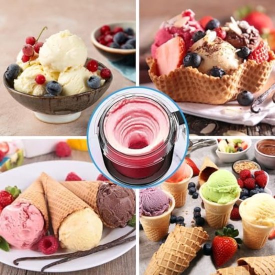 Ensemble de 4 contenants à glace PolkaHome avec Cuillères pour la ...