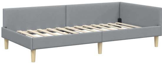 vidaXL - Hoek - Bed - Frame - Lichtgrijs - 90 - x - 190 - cm - Stof ...