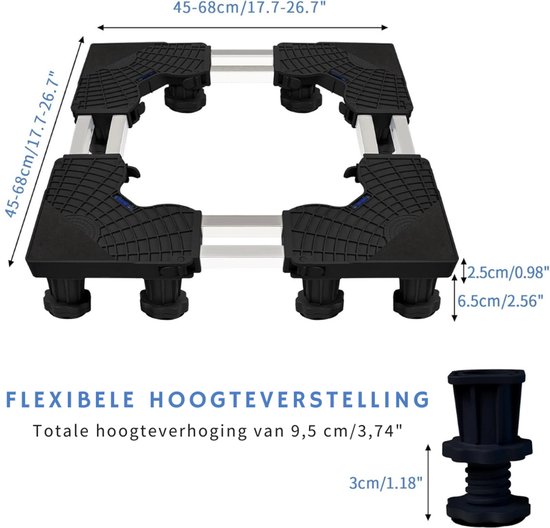 Goodivery ® - Wasmachine Verhoger - Wasmachinevoet met 12 Stevige Poten ...