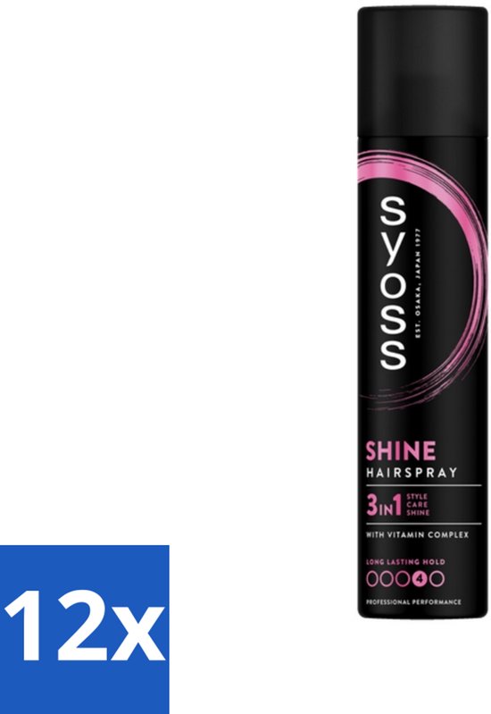 12 x Syoss - Shine Hold - Haarspray - Glans & Fixatie - 300 ml ...