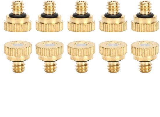 10pcs Brass Misting Nozzles, 0.2mm Tap Water Low Pressure Outdoor ...