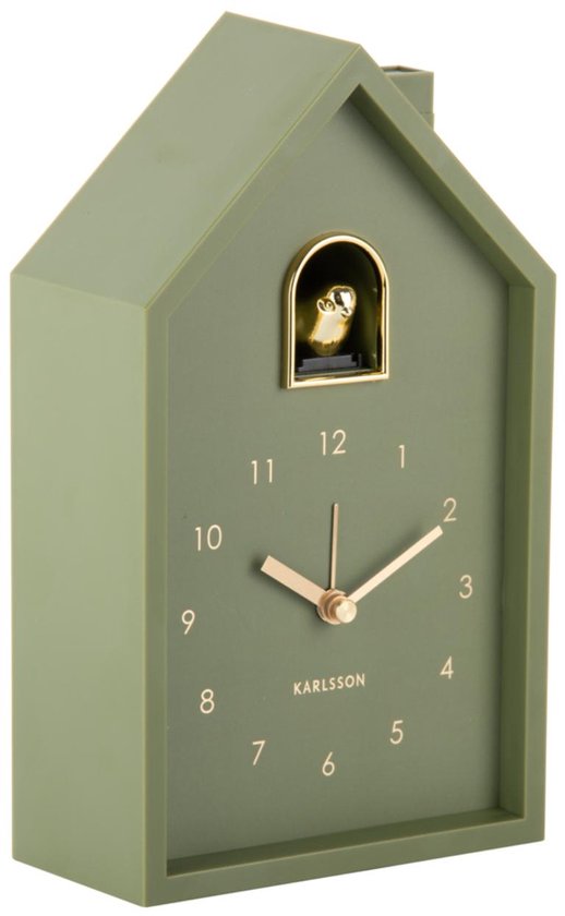 Karlsson Modern Cuckoo wekker - Groen - 15x11.5x20cm | bol