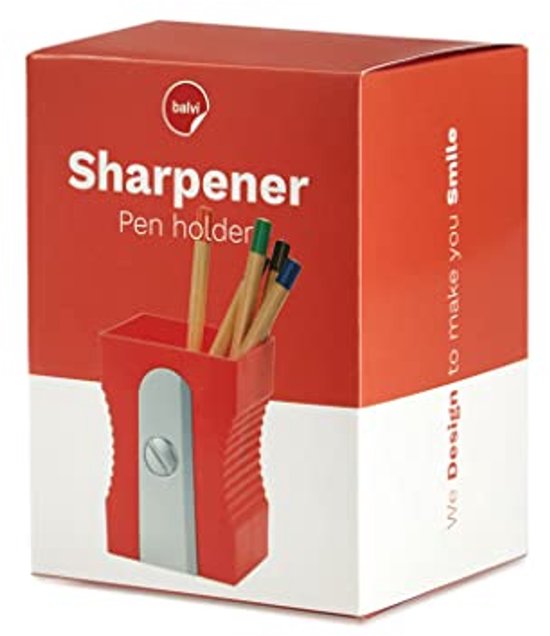 Pencil Sharpener Holder Red - Original and Fun Desk Organizer | bol