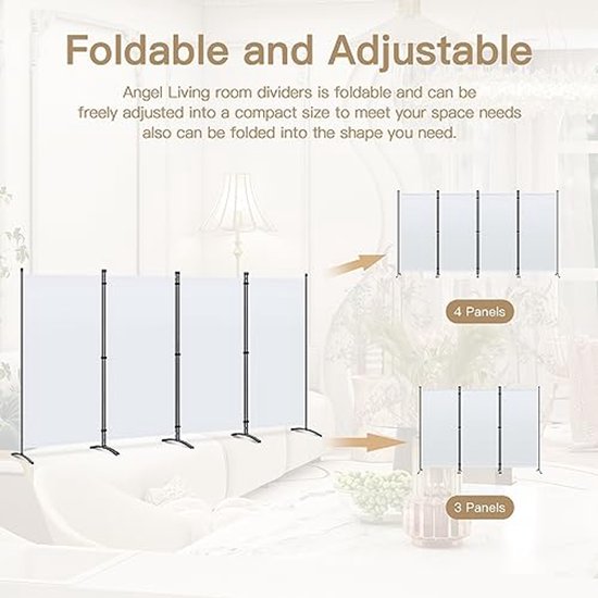 Vouwdracht Room Divider 4 Panelen - Flexibele Afscheiding voor Kantoor ...