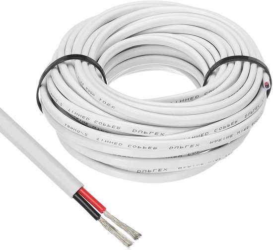 Marinekabel 18AWG duplex 50 ft vertind koper geïsoleerd met PVC-mantel ...