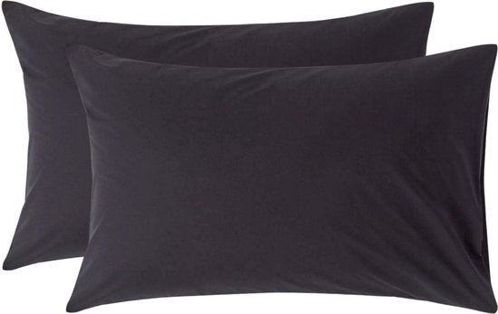 Homescapes Kussensloop 50x75 cm Set van 2 – Zwart – 100% Egyptisch ...