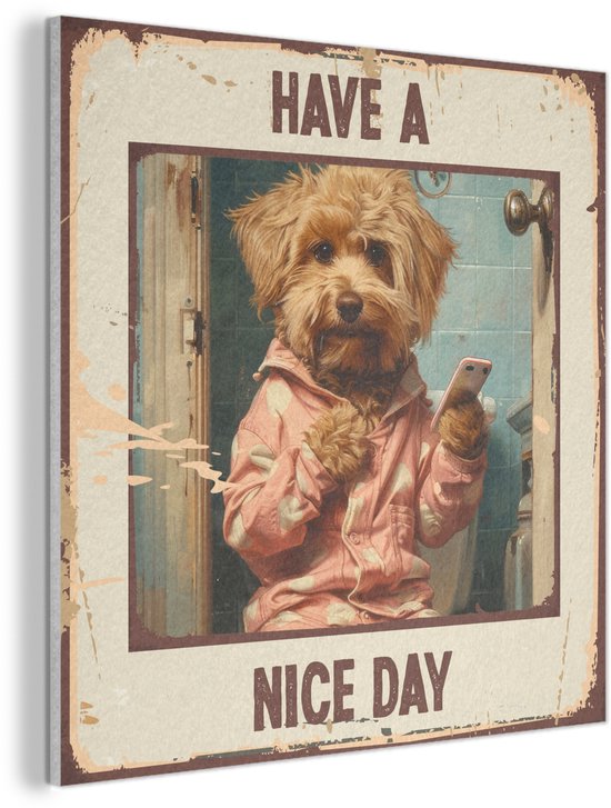 Akoestisch wandpaneel 40x40 cm - Vilt schilderij Quotes - Hond - Have a ...