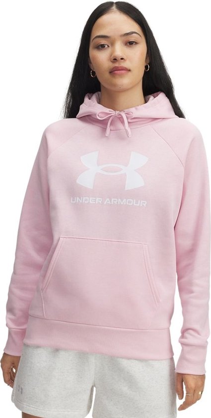 Under Armour Damen Hoodie Rival Fleece Big Logo Hd 1379501 Pink 647-M ...