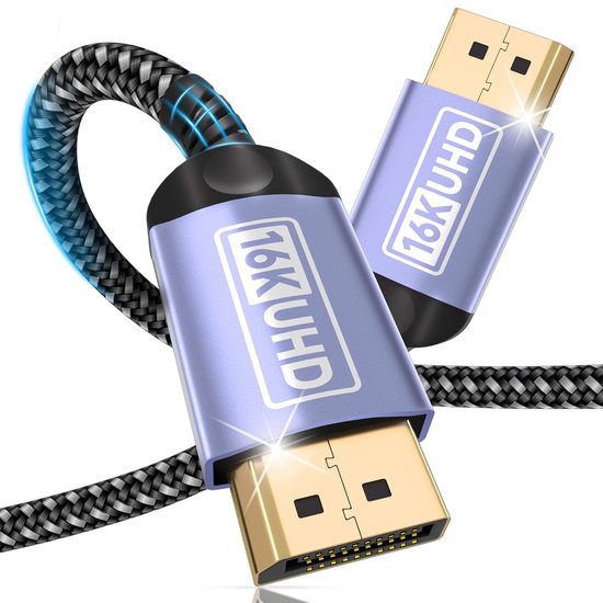 Câble DisplayPort 2.1 16K, 10K, 8K et 4K - 80 Gbit/s haute vitesse pour ...