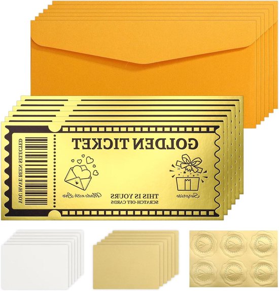 Allecto Plus - 6 stuks Gouden Ticket Kraskaarten met Envelop ...