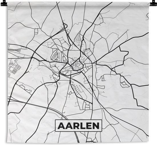 Wandkleed - Wanddoek - Zwart Wit – België – Plattegrond – Stadskaart ...
