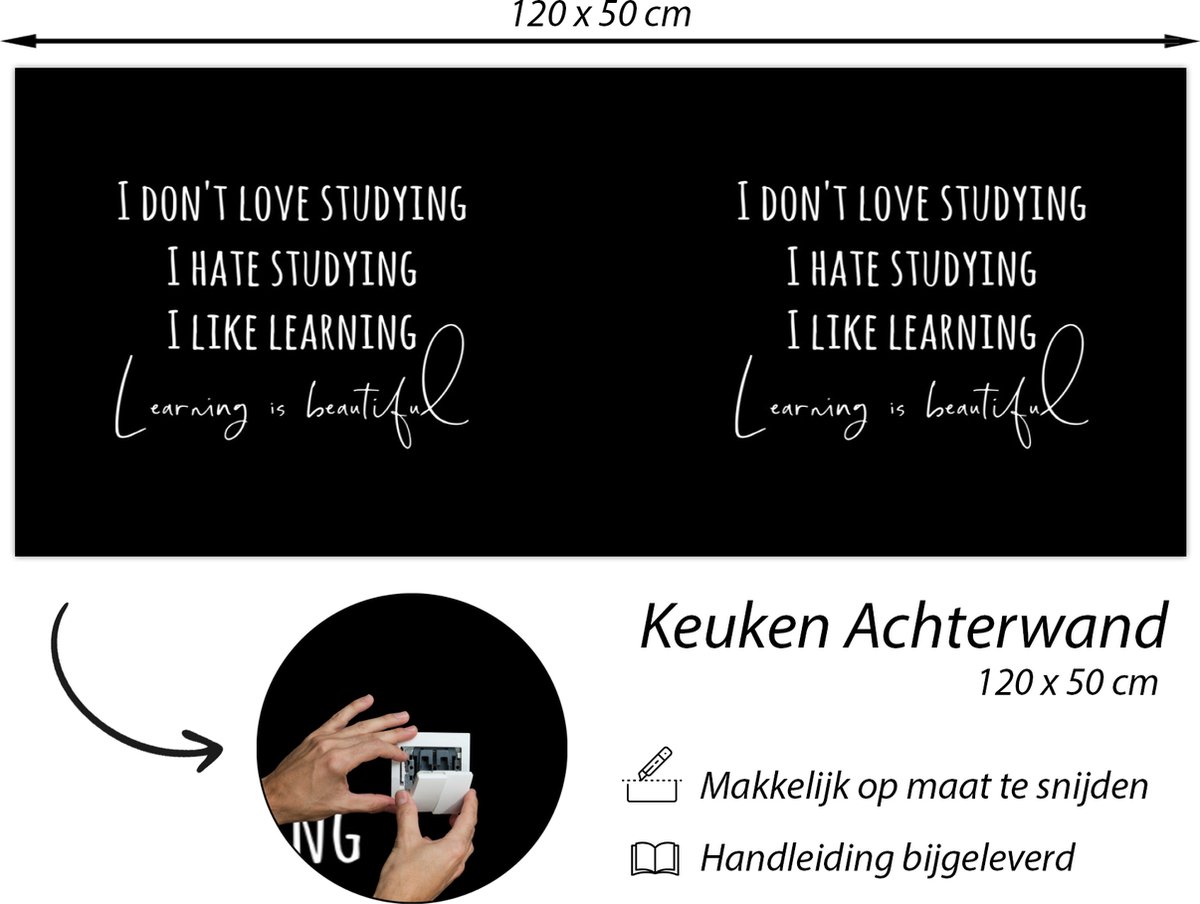 Keuken achterwand behang - Waterafstotend - Leren - Studeren - Student ...