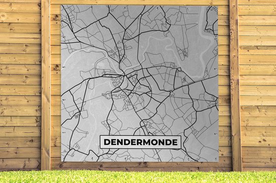 Tuin poster Zwart Wit – België – Plattegrond – Stadskaart – Kaart ...