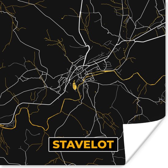Poster Stavelot - Kaart - Stadskaart - Goud - Plattegrond - 75x75 cm | bol
