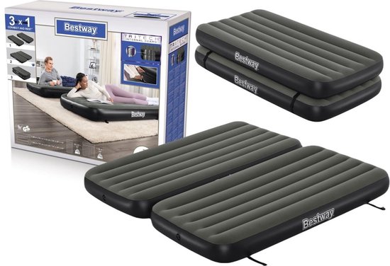 Bestway - dubbel luchtbed - 1-2 persoons - 188x99x25 cm - velours | bol.com