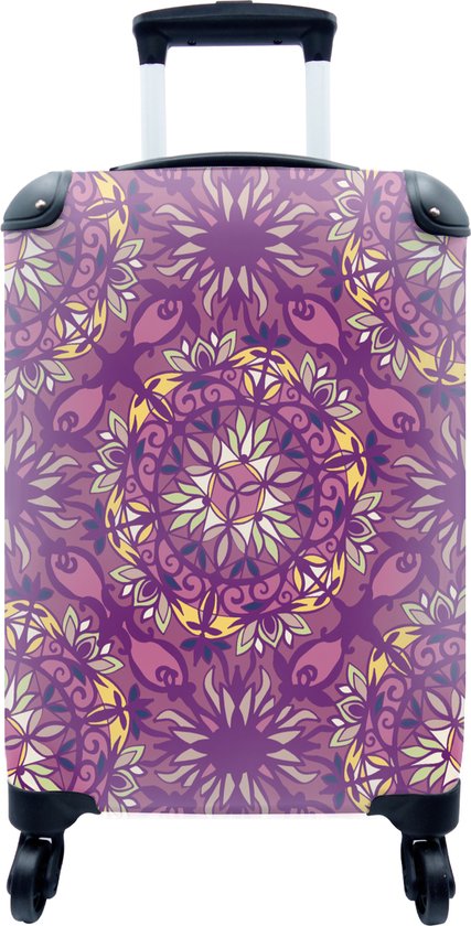Valise - Fleurs - Géométrique - Violet - Motifs - 35x55x20 cm - Bagage ...