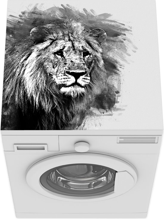 Protège machine à laver - Tapis machine à laver - Lion - Zwart - Wit ...